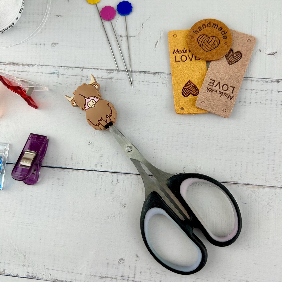 Highland Cow Embroidery Scissor Guards or Stoppers. Knitting Needle ...