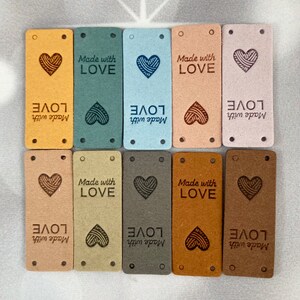 10 PU Pleather Faux Suede Labels hand Made Clothing Sew on Tags ...