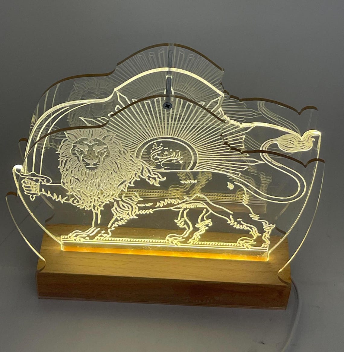Persian Emblem With LED Illuminated Sign - Lion & Sun Emblem - Etsy