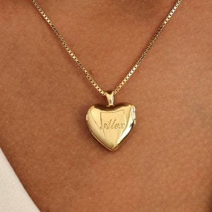 Custom Name Locket Necklace by Codeblue | Custom Monogram Heart Locket ...