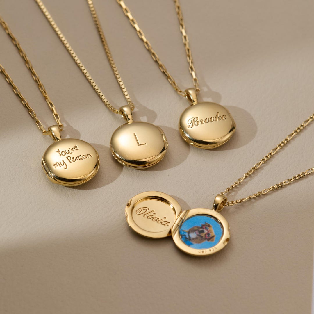 Custom Name Locket Necklace by Codeblue Jewelry | Circle Florals ...