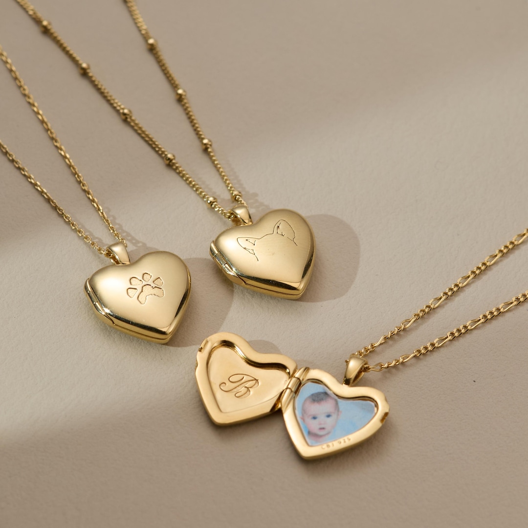 Paw Print Locket Necklace by Codeblue Jewelry | Heart - Personalized ...