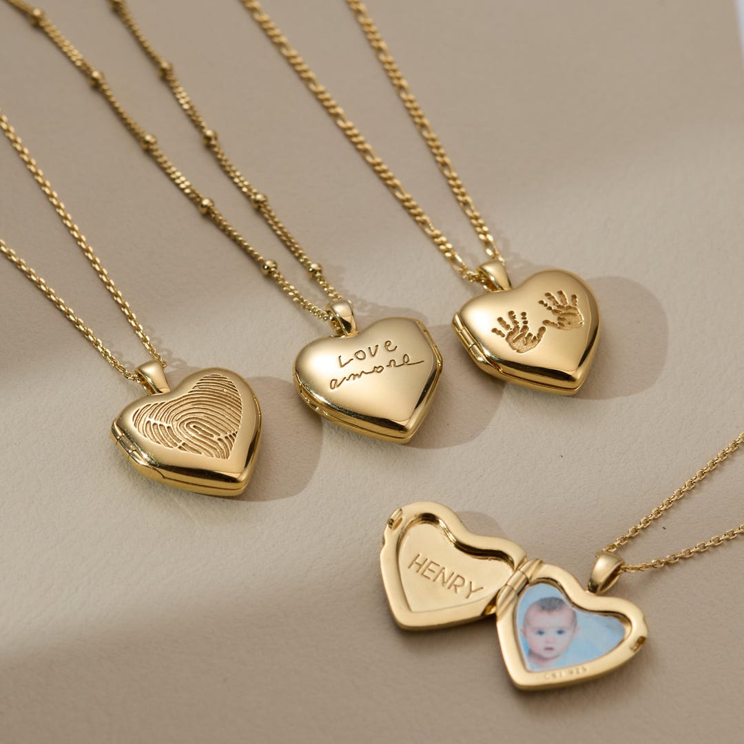 Fingerprint- Handwriting Locket Necklace by Codeblue Jewelry | Heart ...