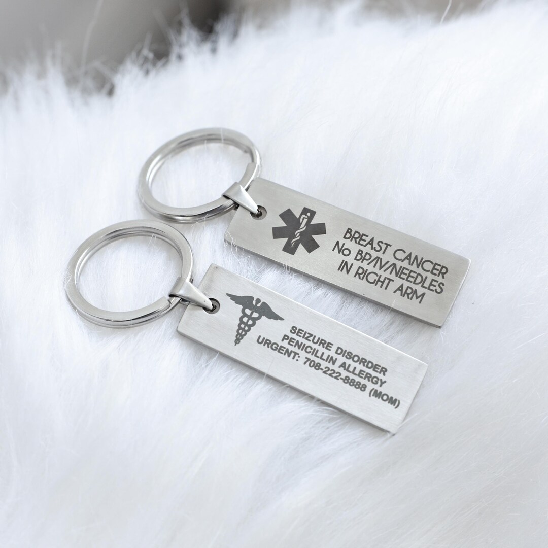 Dainty Medical ID Keychain | Medical Alert Keychain | Personalized ...