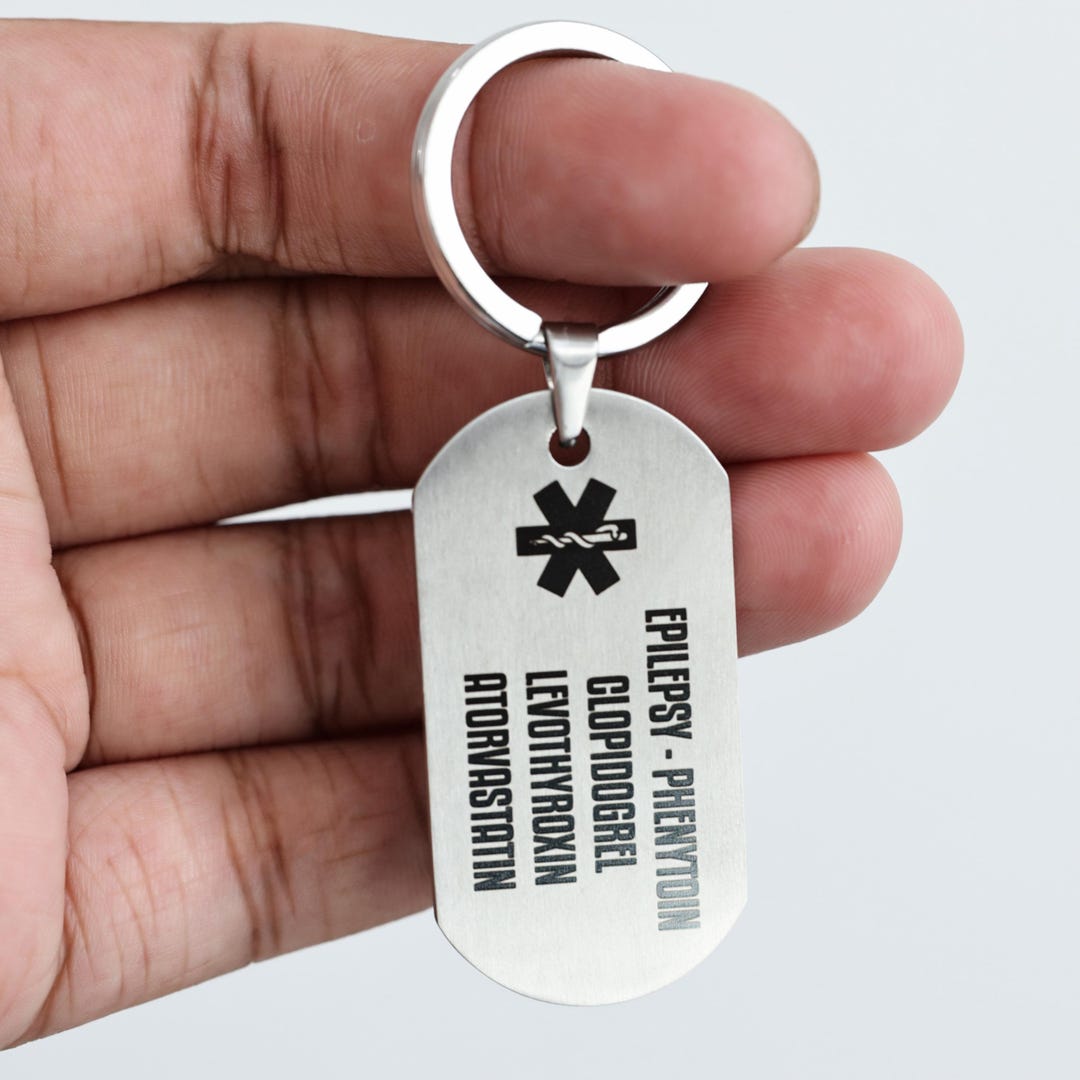 Dainty Medical ID Keychain | Medical Alert Keychain | Personalized ...