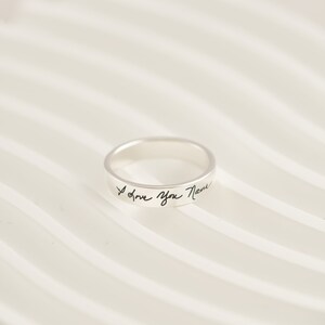 Actual Handwriting Ring | Signature Band Rings | Personalized ...