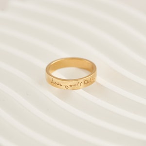 Actual Handwriting Ring | Signature Band Rings | Personalized ...