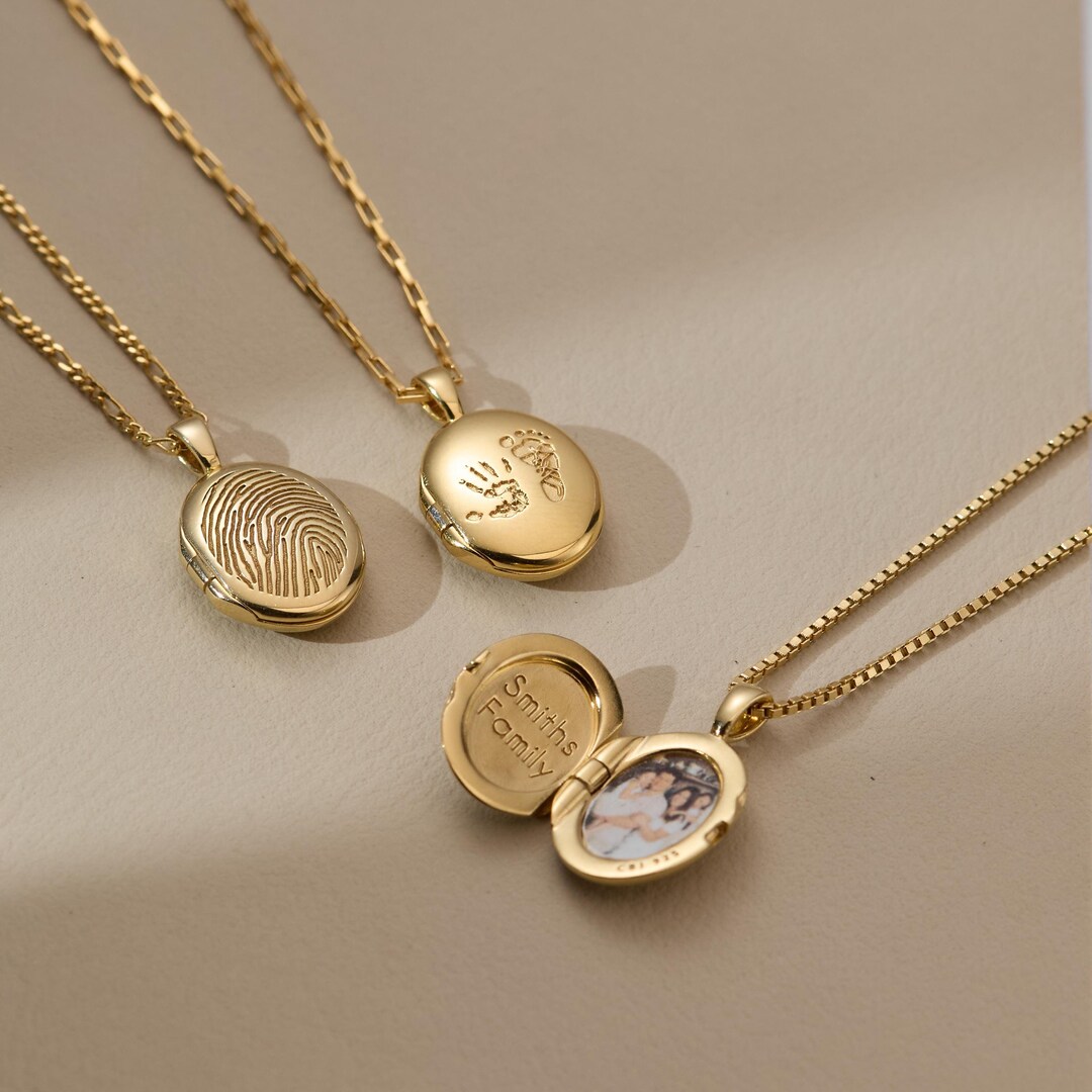 Fingerprint Locket Necklace by Codeblue Jewelry | Oval Locket ...