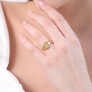 Handwriting Signet Ring | Fingerprint Signet Ring | Gift for Her ...
