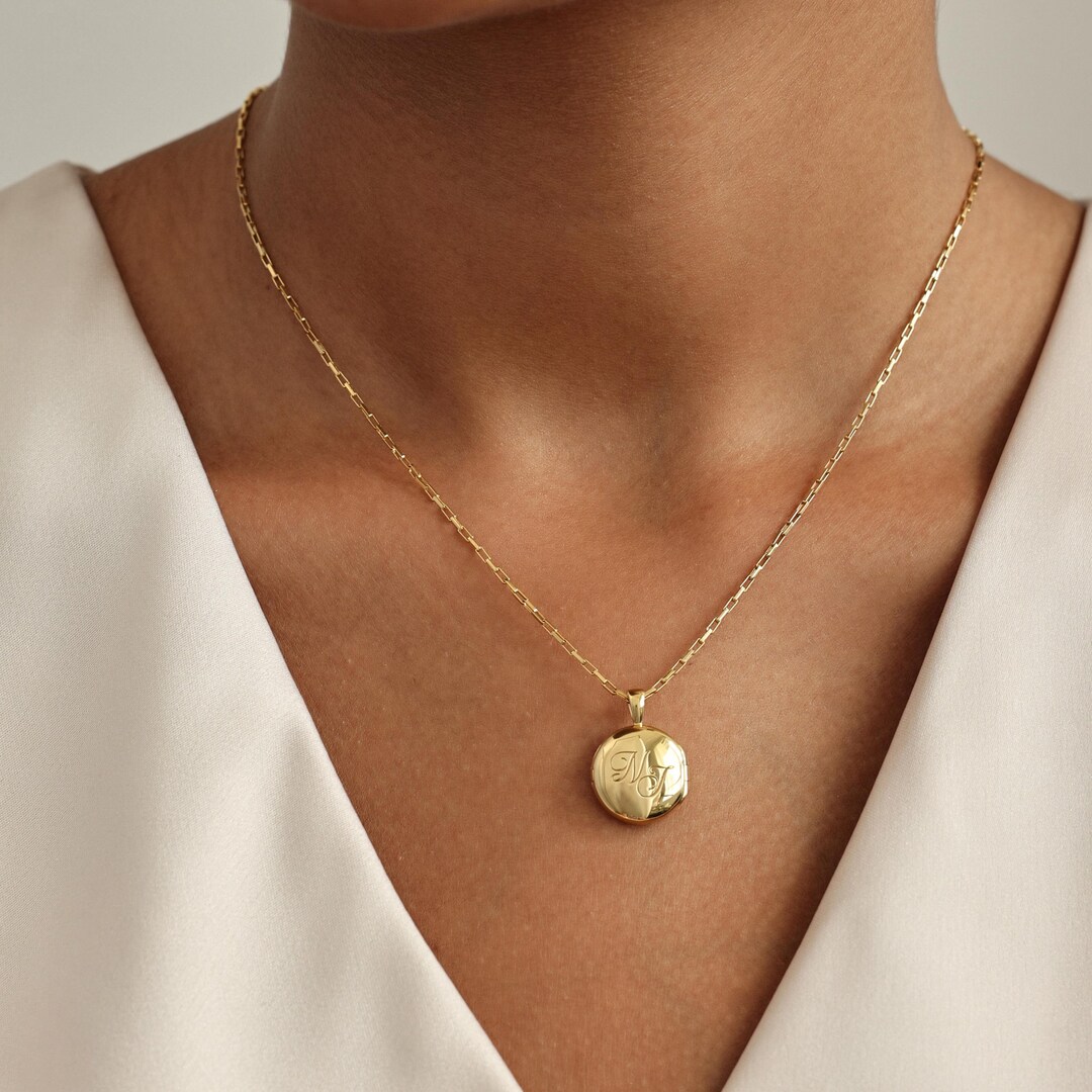 Custom Monogram Locket Necklace by Codeblue Jewelry | Initial Lockets ...