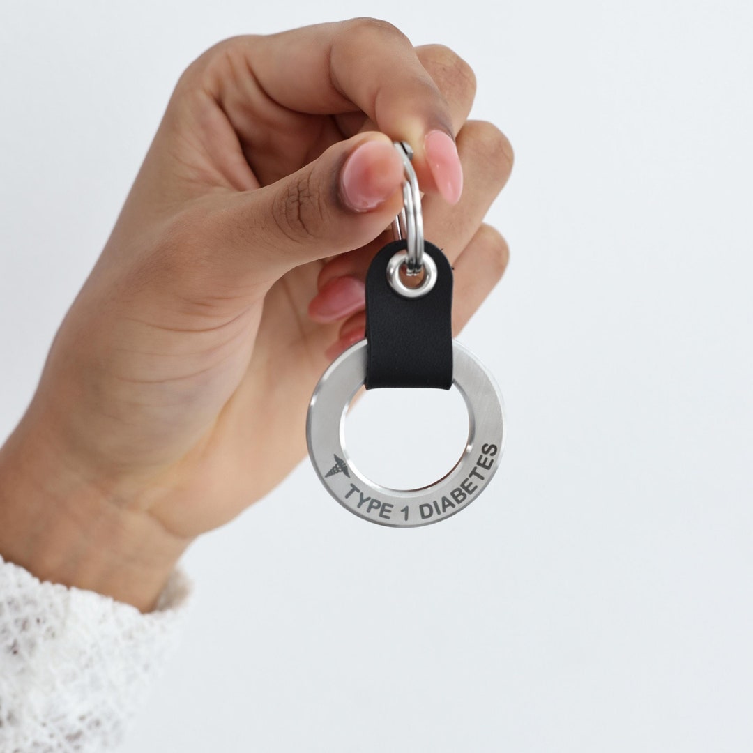 Dainty Medical ID Keychain | Medical Alert Leather Keychain ...