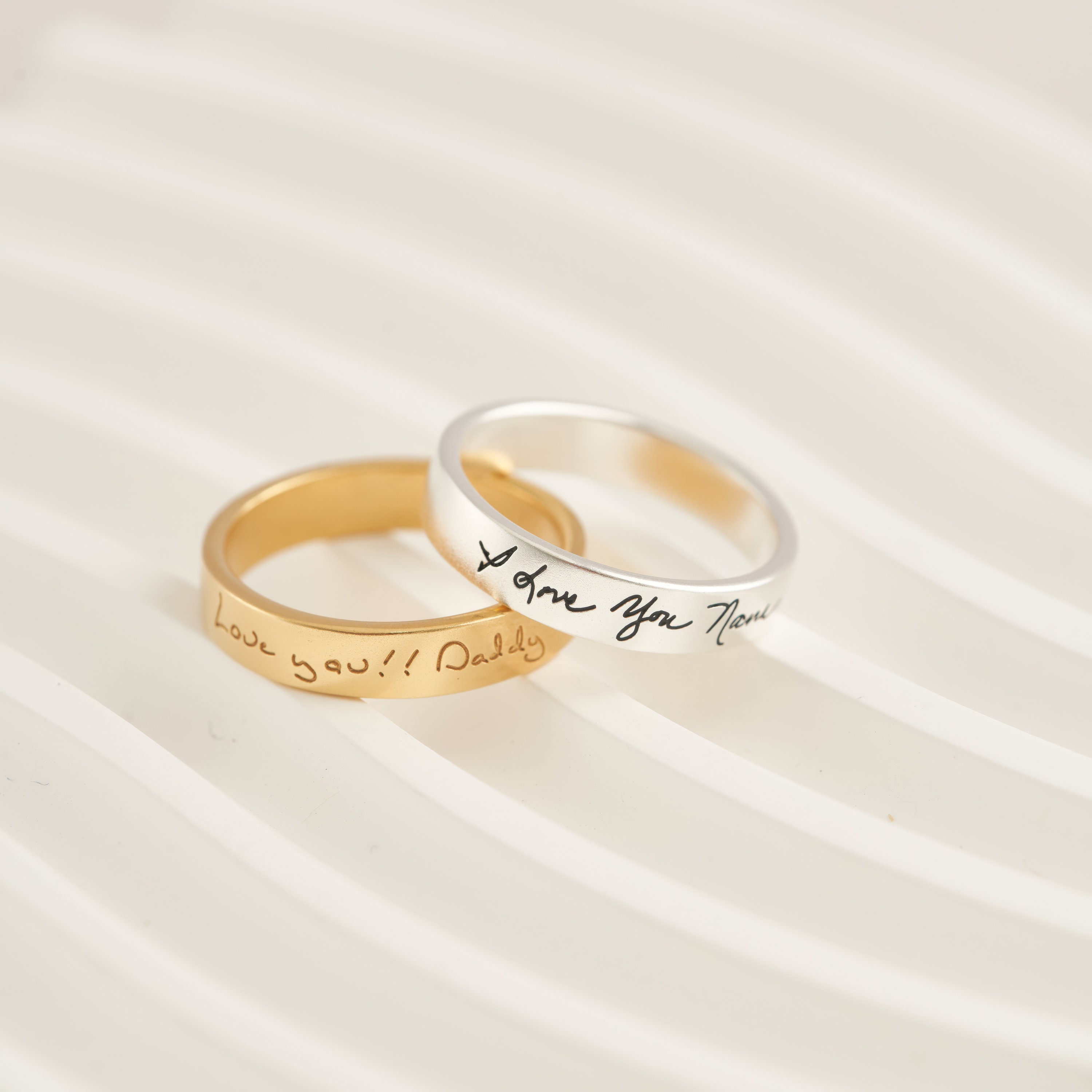 Actual Handwriting Ring | Signature Band Rings | Personalized ...