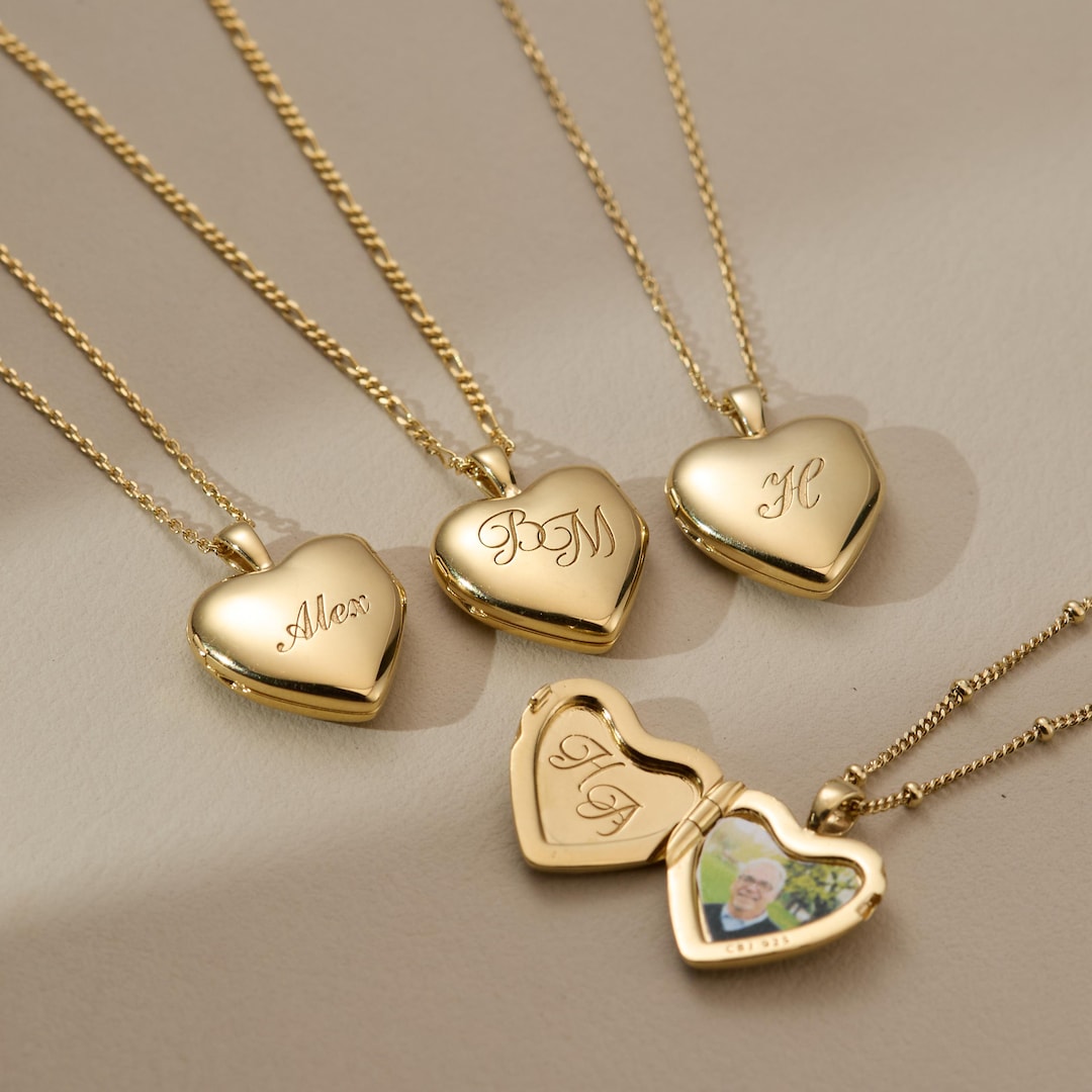 Custom Name Locket Necklace by Codeblue | Monogram Heart Lockets ...