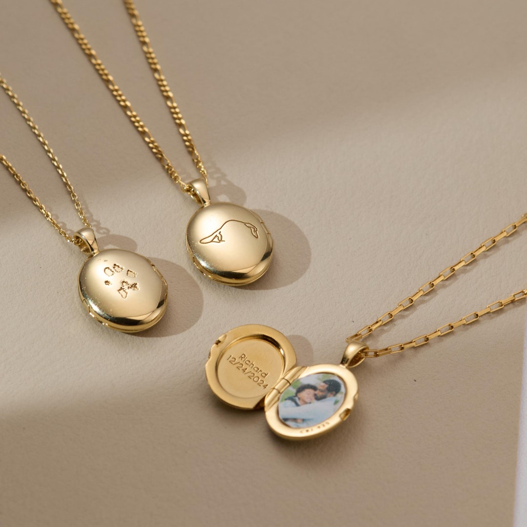 Paw Print Locket Necklace by Codeblue Jewelry | Dog Ear Lockets ...