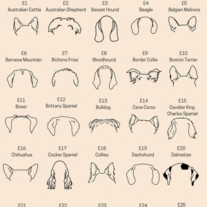 Dog Ears Necklace| Engraved Dog Breed Name | Paw Print | Nose Print ...