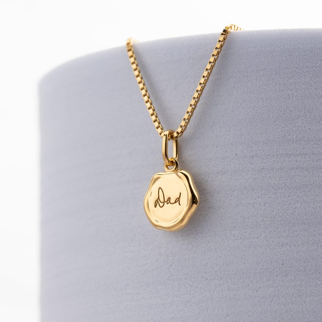 Petite Charm Necklace | Mini Tag Necklace | Handwriting Jewelry ...