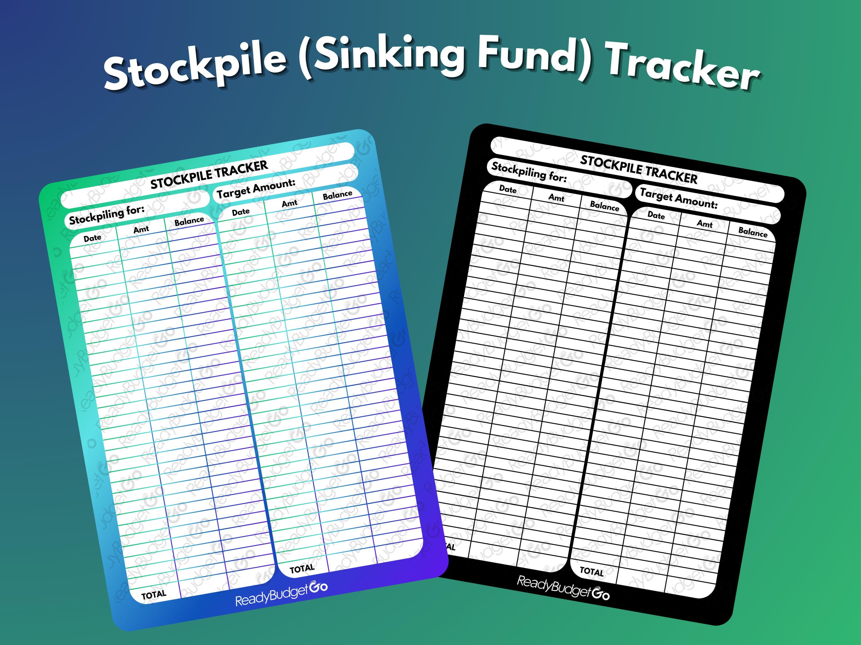 Sinking Funds Stockpile Tracker Worksheet Cash Planning Budgeting ...