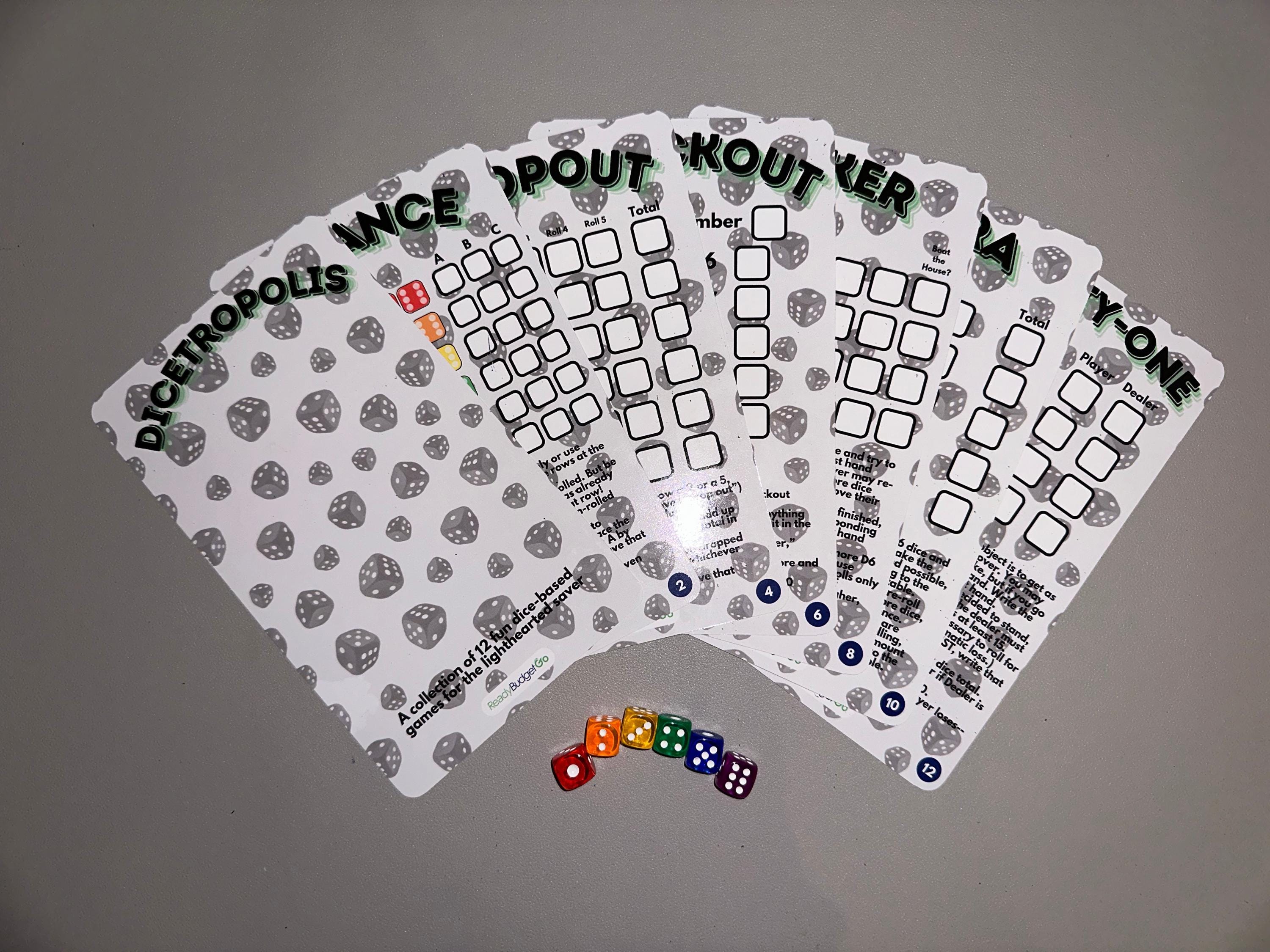 DICETROPOLIS 12 Dice Savings Challenge Games Bundle D6 Gamification Fun ...