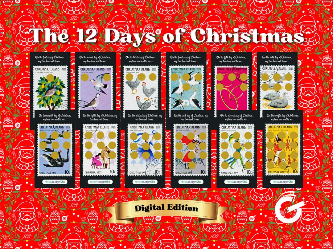 12 DAYS of CHRISTMAS A6 Savings Challenge Set DIGITAL Edition - Etsy