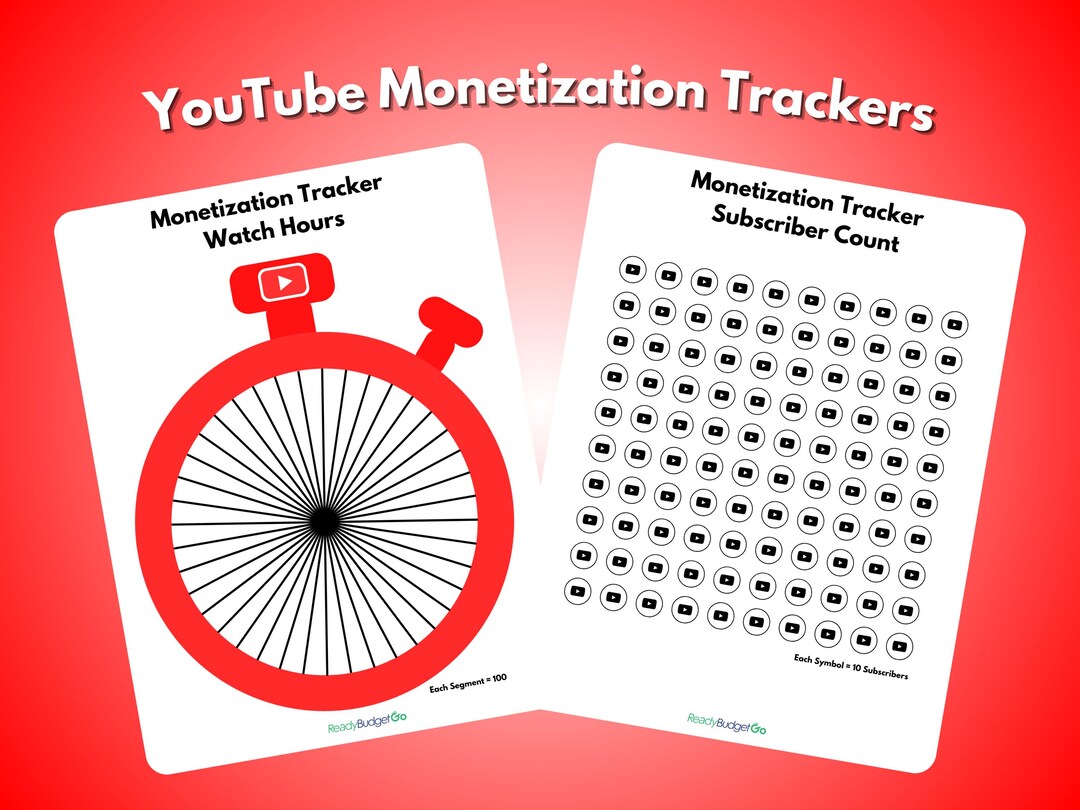 Youtube Monetization Tracker for Content Creators Digital Download ...