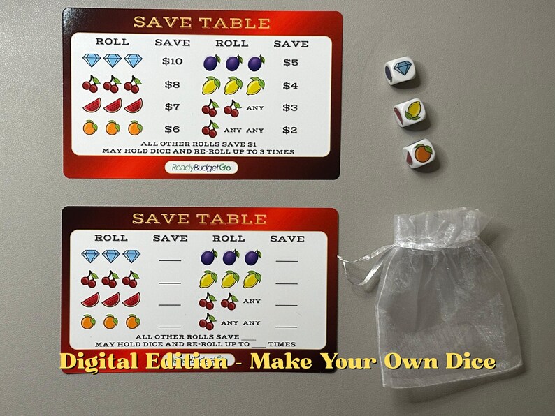FRUIT MACHINE A5 Dice Slot Machine Savings Challenge Game - DIGITAL ...