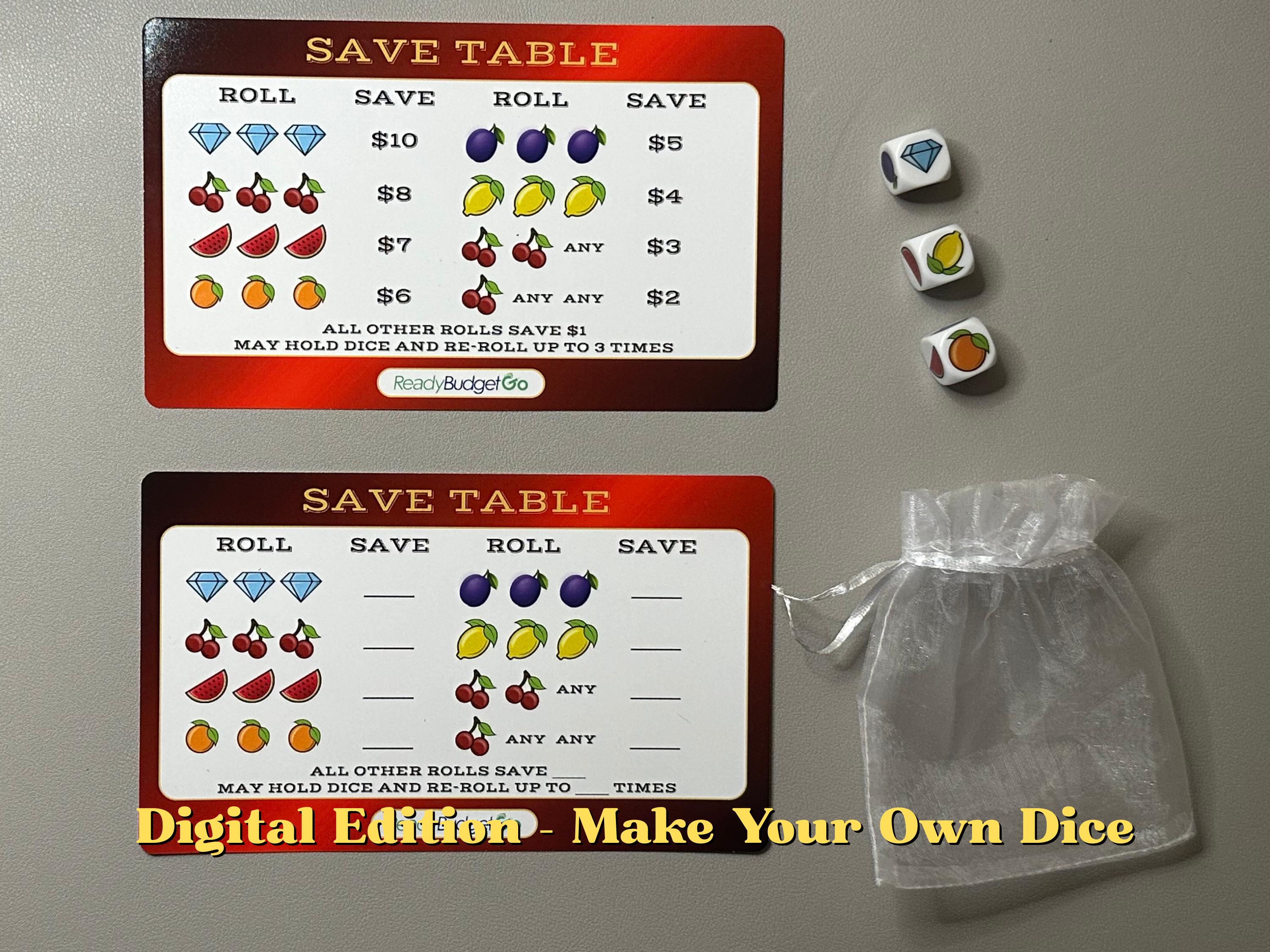 FRUIT MACHINE A5 Dice Slot Machine Savings Challenge Game - DIGITAL ...