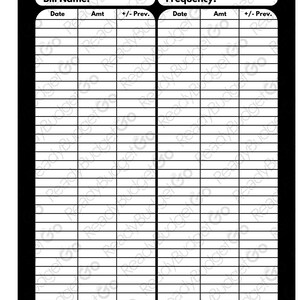 Recurring Bill Tracker Worksheet Cash Planning Budgeting Income ...