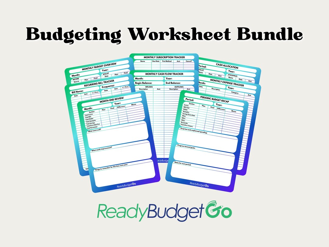 BUDGET WORKSHEETS Monthly Planning Bundle - DIGITAL Edition - Etsy