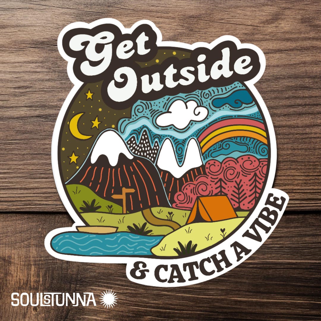 Get Outside Outdoorsy Sticker | Granola | Gift Stickers | Kindle ...