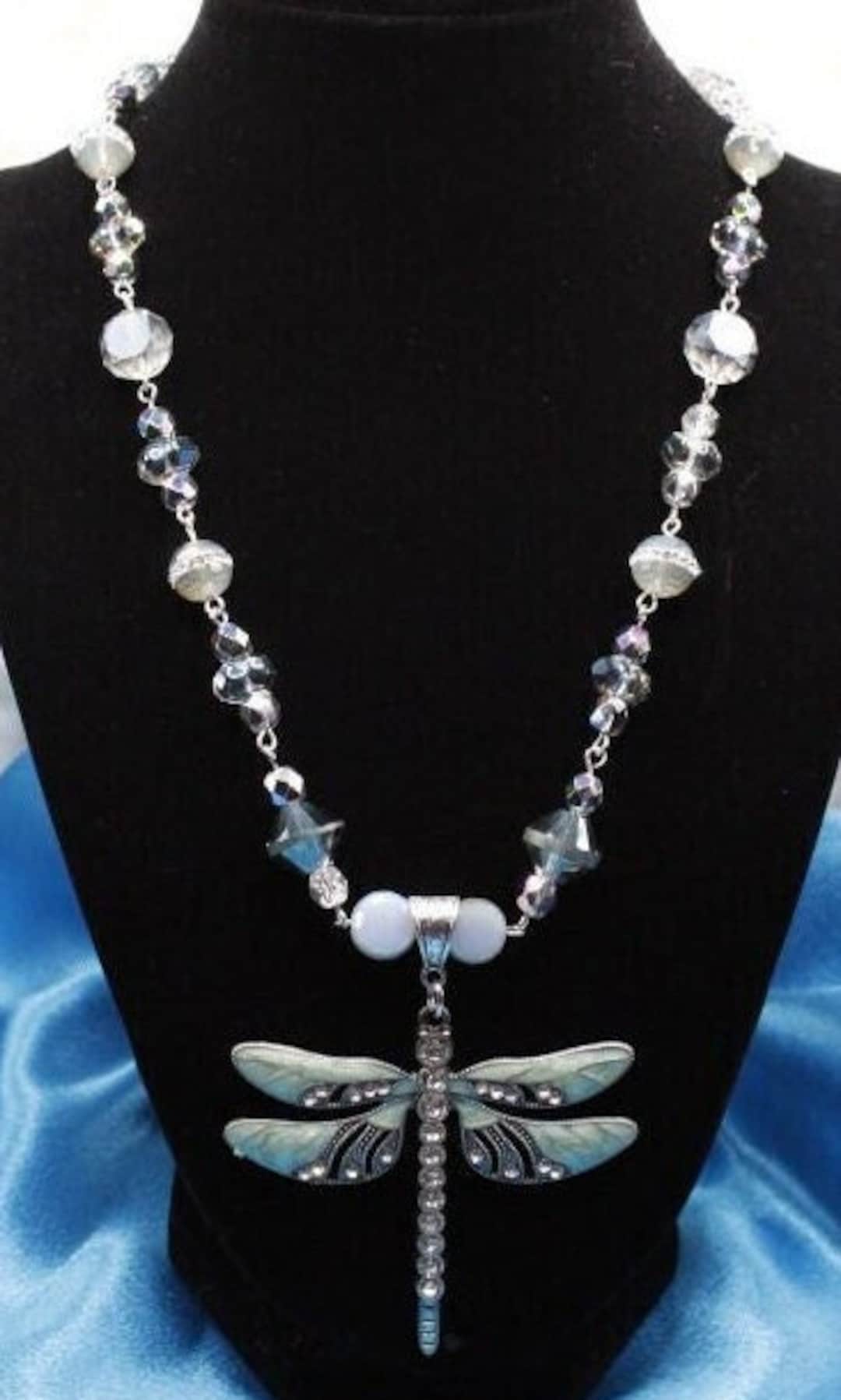 Dragonfly Pendant Necklace Set Enamel Green Dragonfly Necklace Set ...
