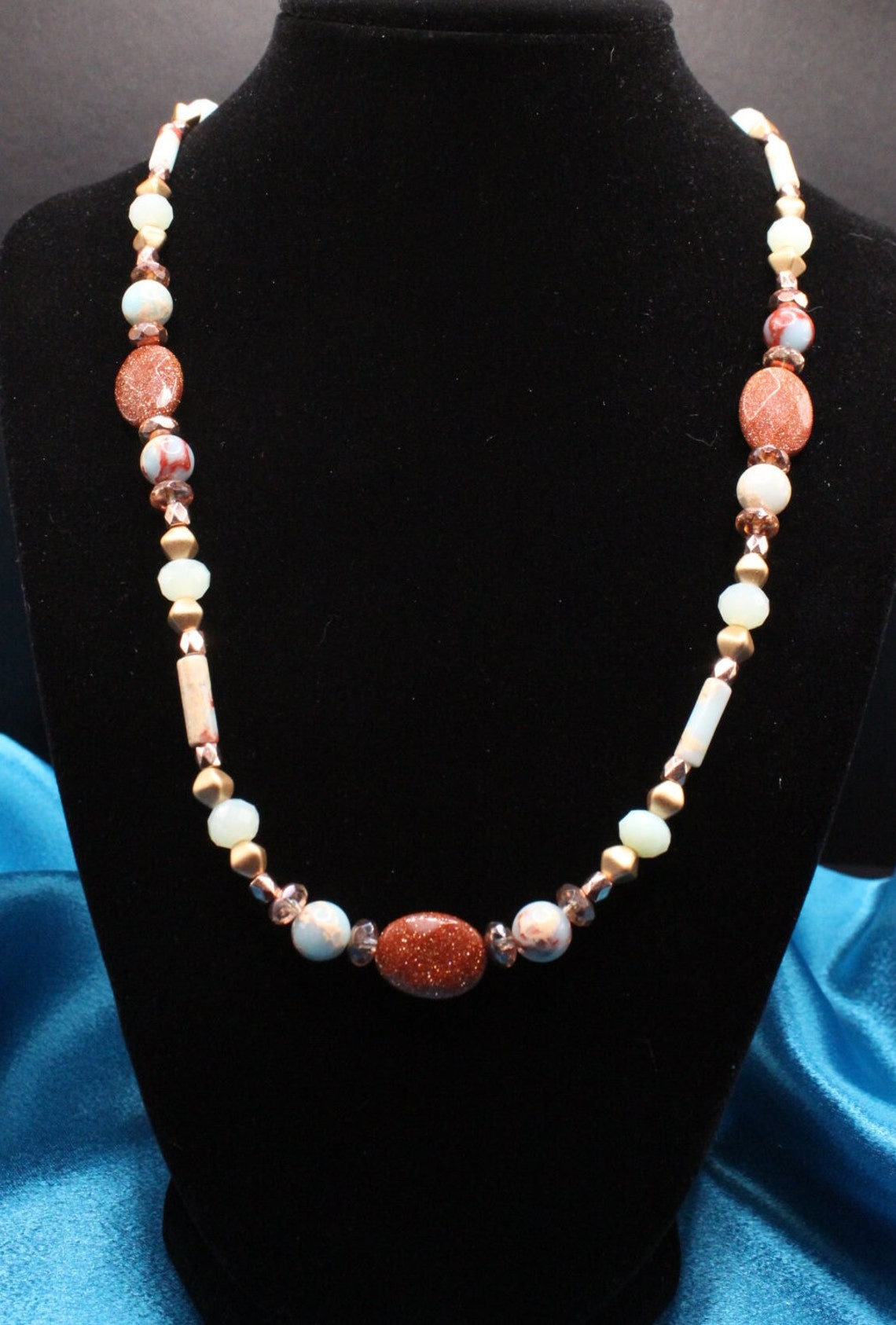 Multi Gemstone Stone Necklace Set Aqua Terra Jasper Stone Necklace Set ...