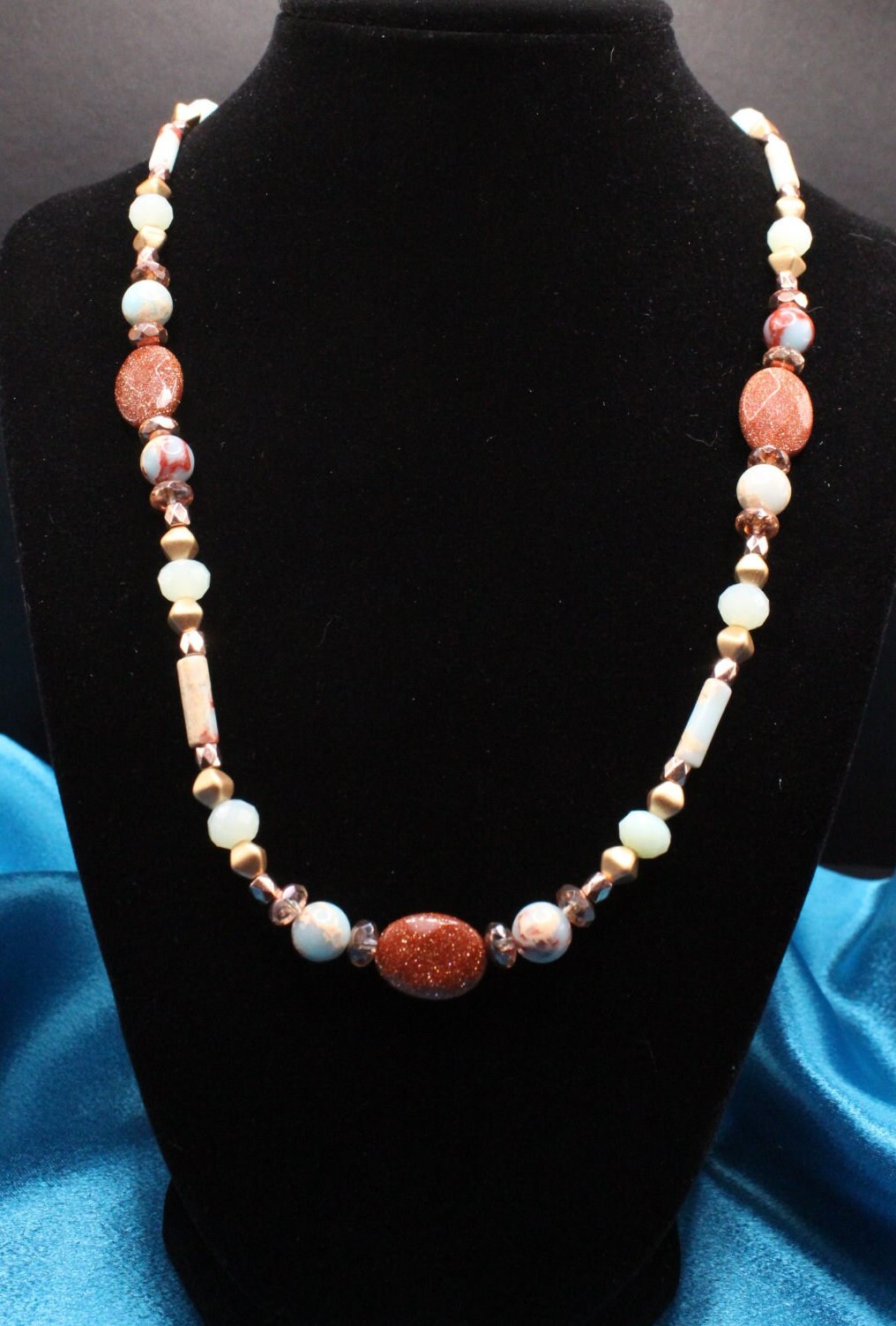 Multi Gemstone Stone Necklace Set Aqua Terra Jasper Stone Necklace Set ...