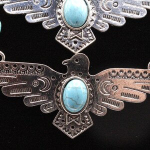 Turquoise Thunderbird Phoenix Pendant Necklace; Western Thunderbird ...