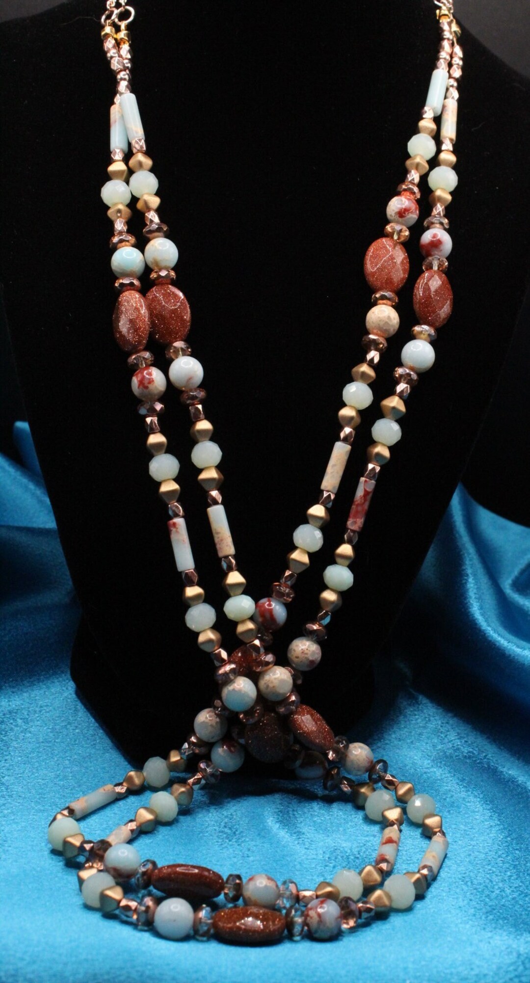 Multi Gemstone Stone Necklace Set Aqua Terra Jasper Stone Necklace Set ...