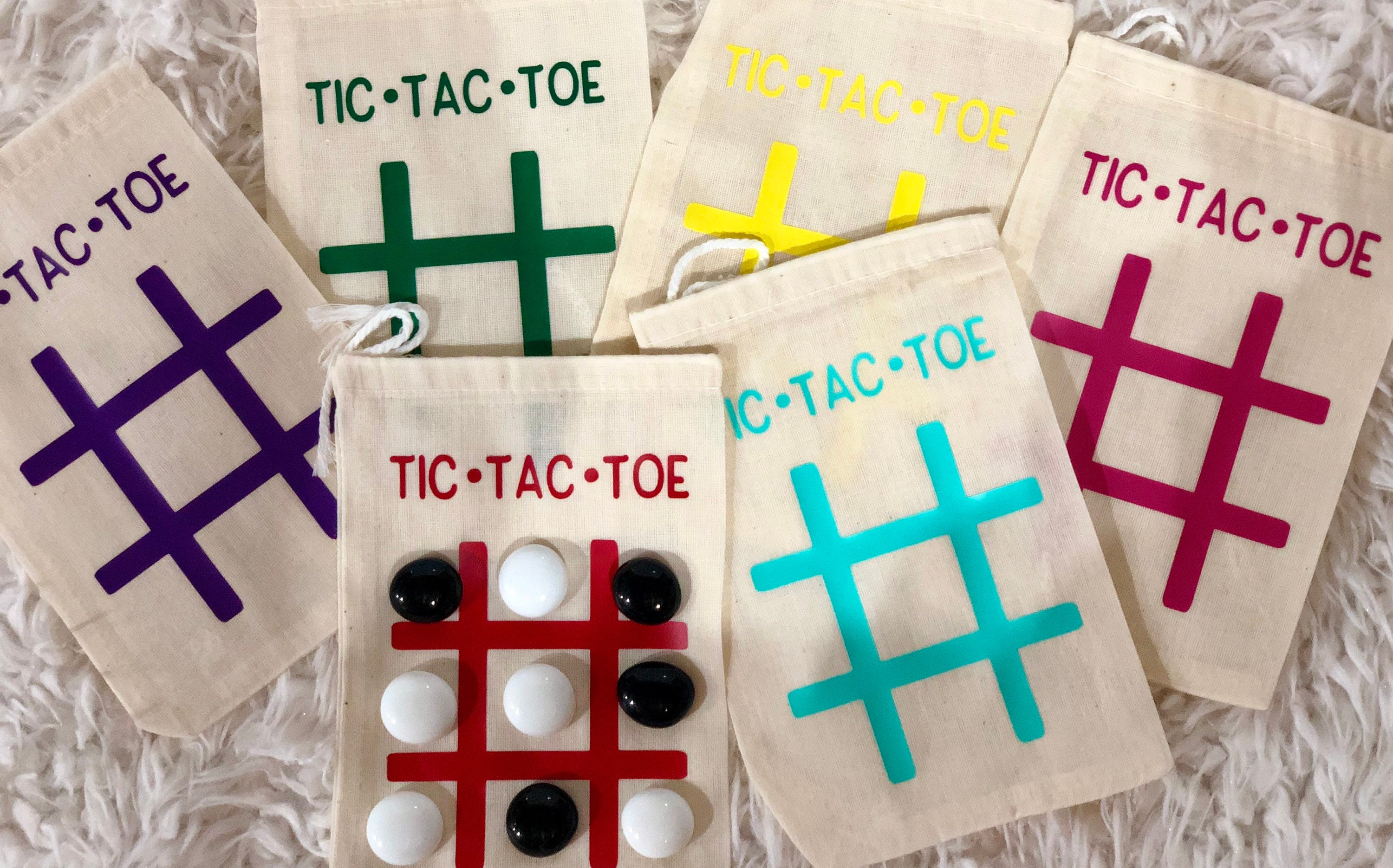 Tic Tac Toe Bags Customizable Tic Tac Toe Game Drawstring Etsy