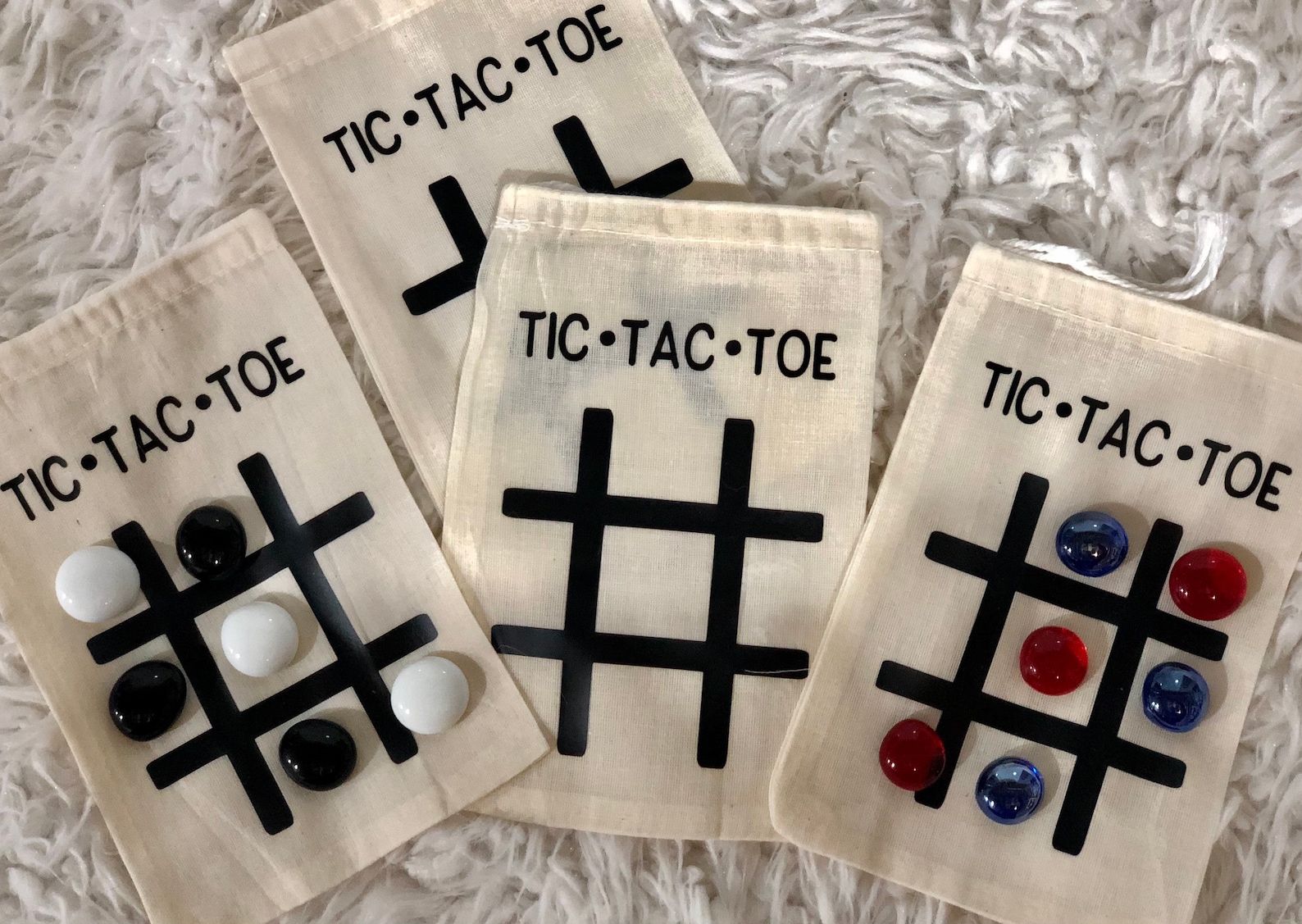 Tic Tac Toe Bags Customizable Tic Tac Toe Game Drawstring Etsy