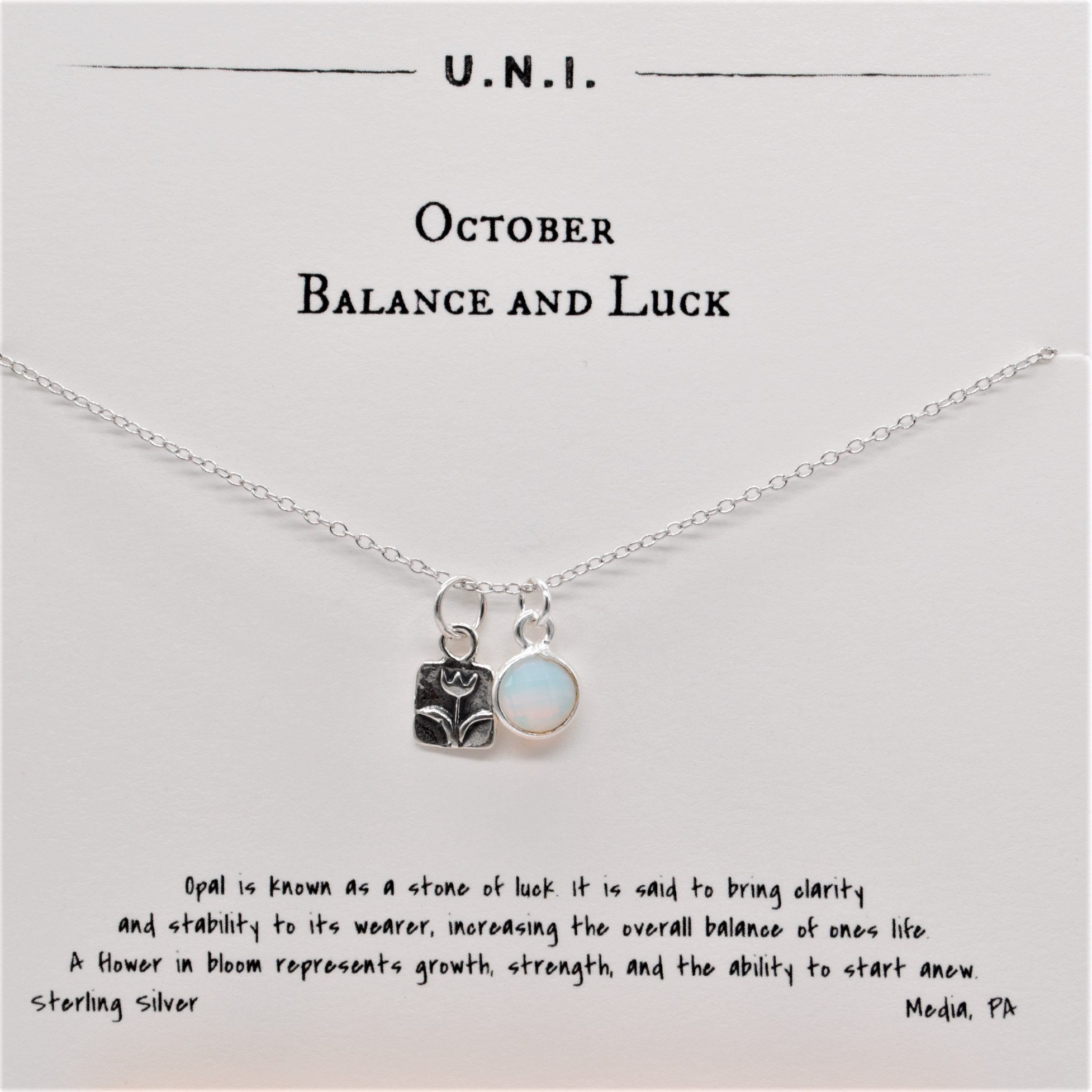 October Birthday Necklace • Sterling Silver • for Her • Mom • Daughter ...