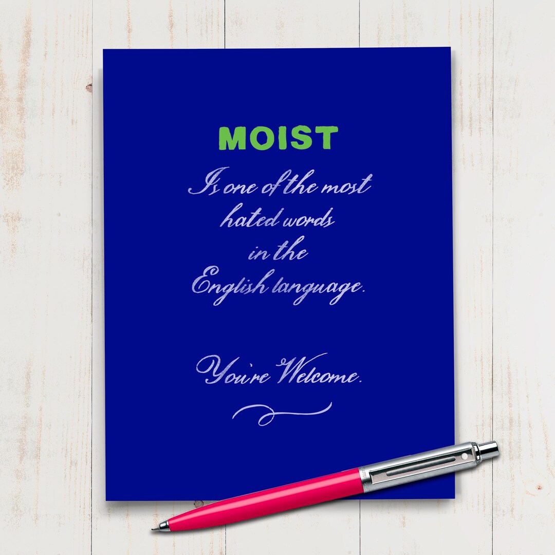 The Word Moist Funny Thinking of You Card Just Because - Etsy