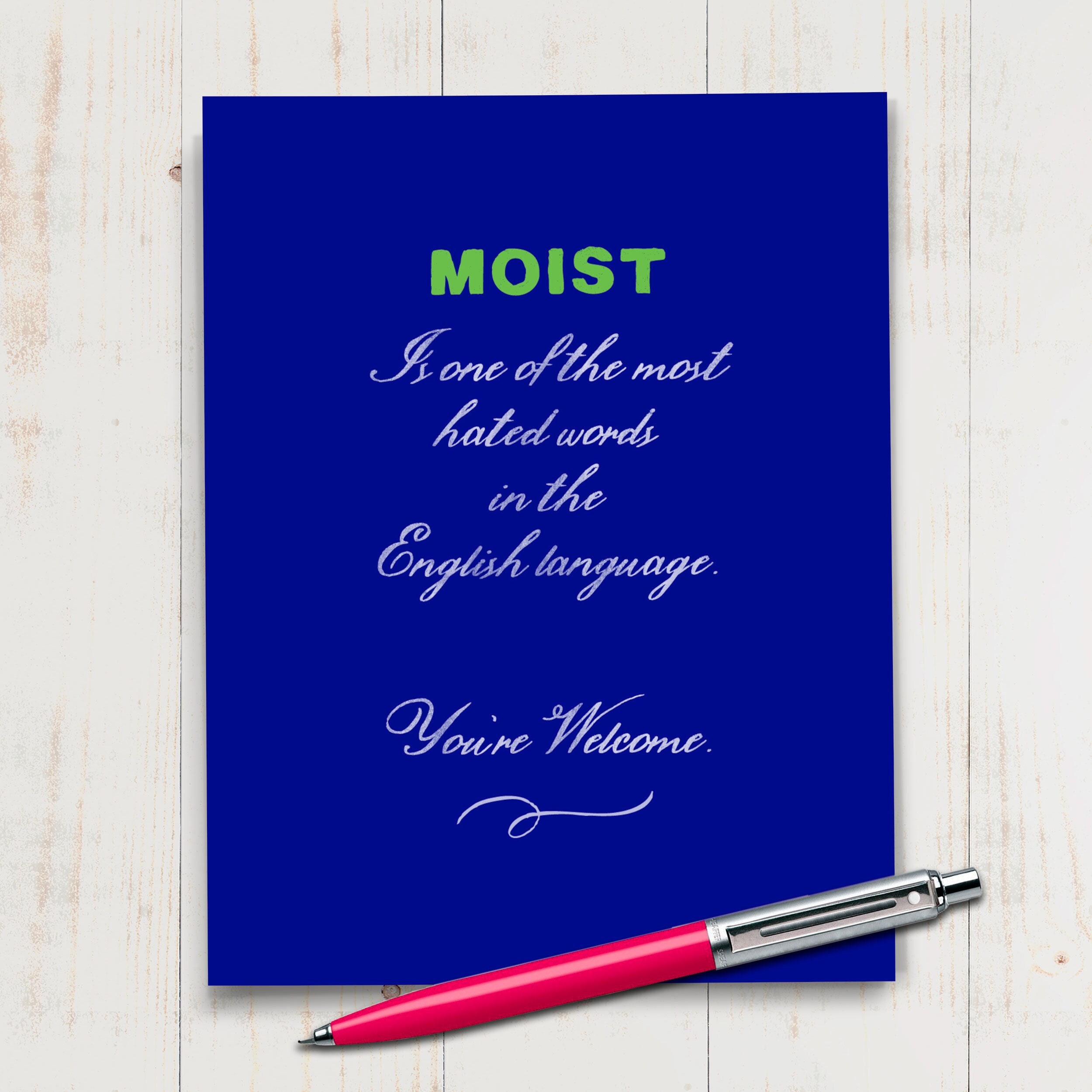 The Word Moist Funny Thinking of You Card Just Because - Etsy
