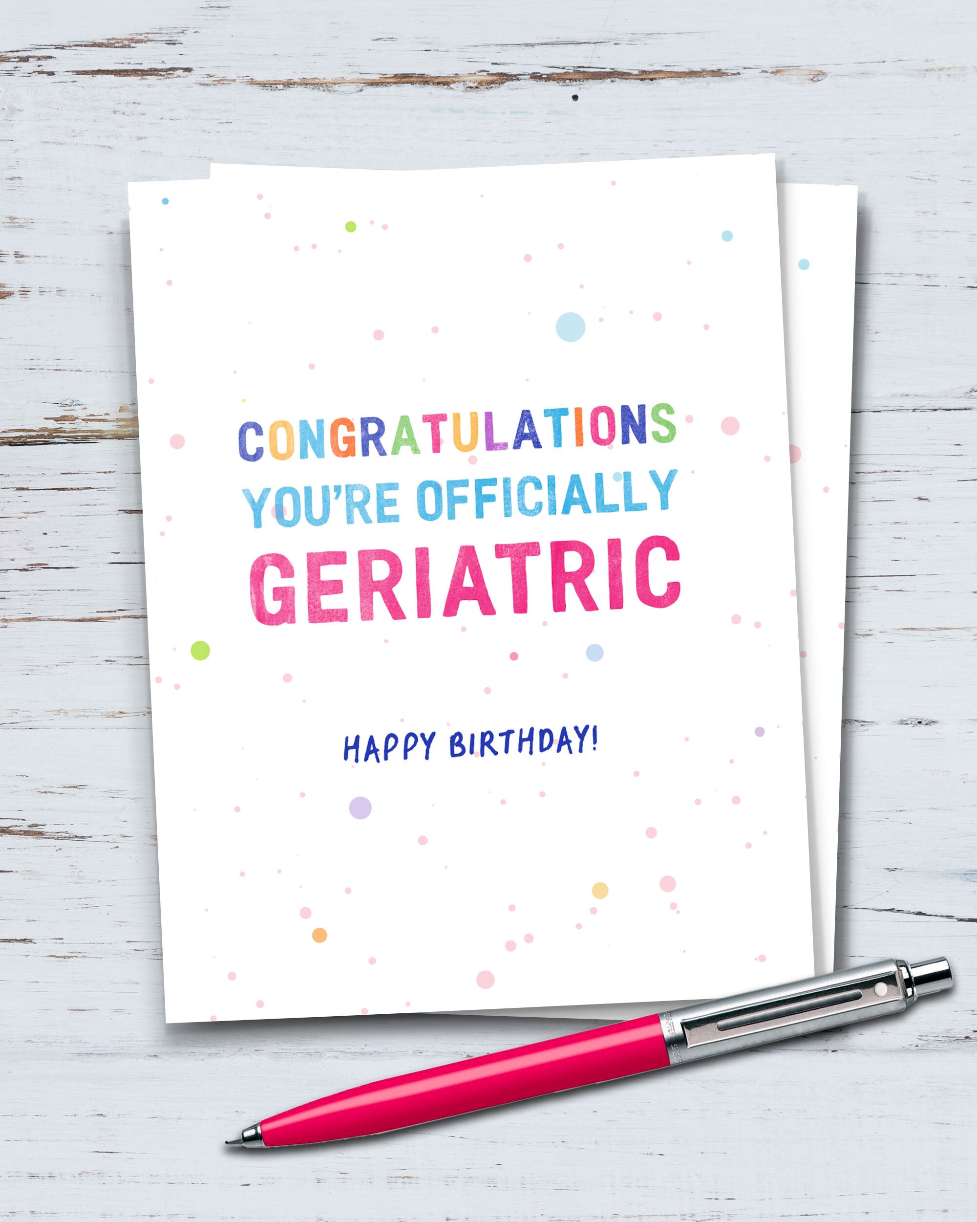 Officially Geriatric Funny Birthday Card for Friend - Etsy
