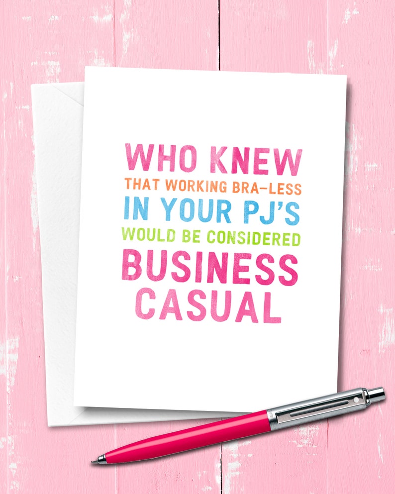 Working Remote Funny Card for Female Coworker Work Friend - Etsy