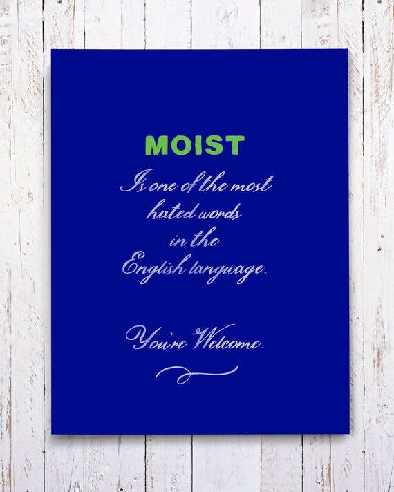 The Word Moist Funny Thinking of You Card. Just Because Card | Etsy