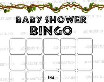 Safari Baby Shower Bingo PDF INSTANT DOWNLOAD - Etsy