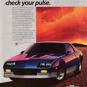 1985 Chevy Camaro IROC-Z Ad (leaves You Cold) | Poster | 24x36 Inches ...