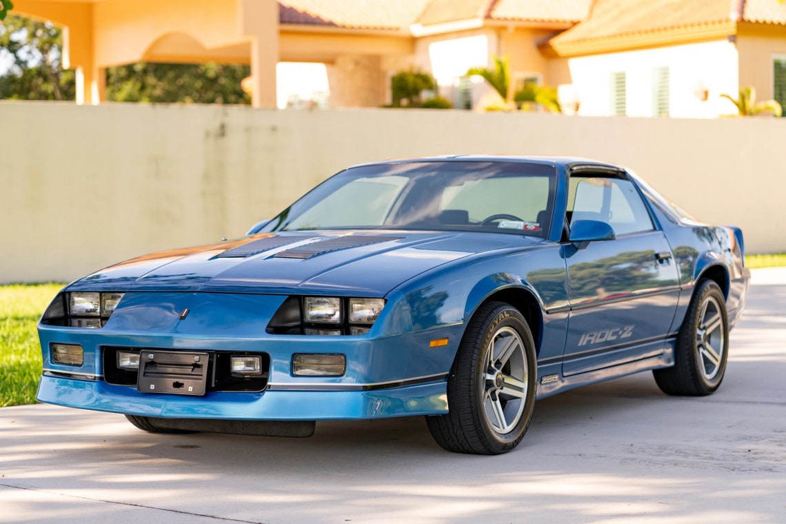 1985 Chevy Camaro IROC-Z (blue) Poster 24x36" | Classic Sports Car ...