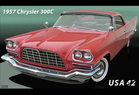 1957 CHRYSLER 300 C Stamp Poster 24x36 Inches - Etsy