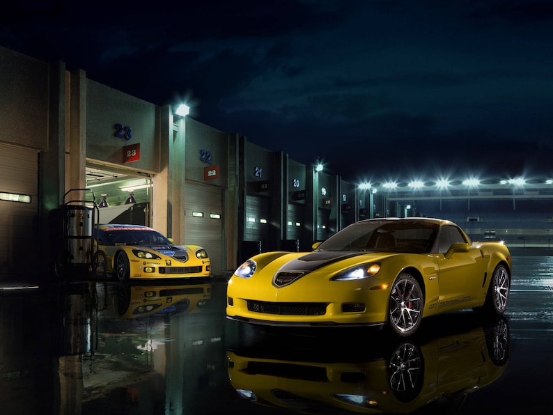 2009 Corvette GT1 Yellow Poster 24x36 Inches - Etsy