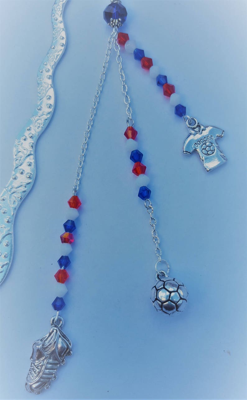 Blue, White, and Red Football-themed Bookmarks - Etsy