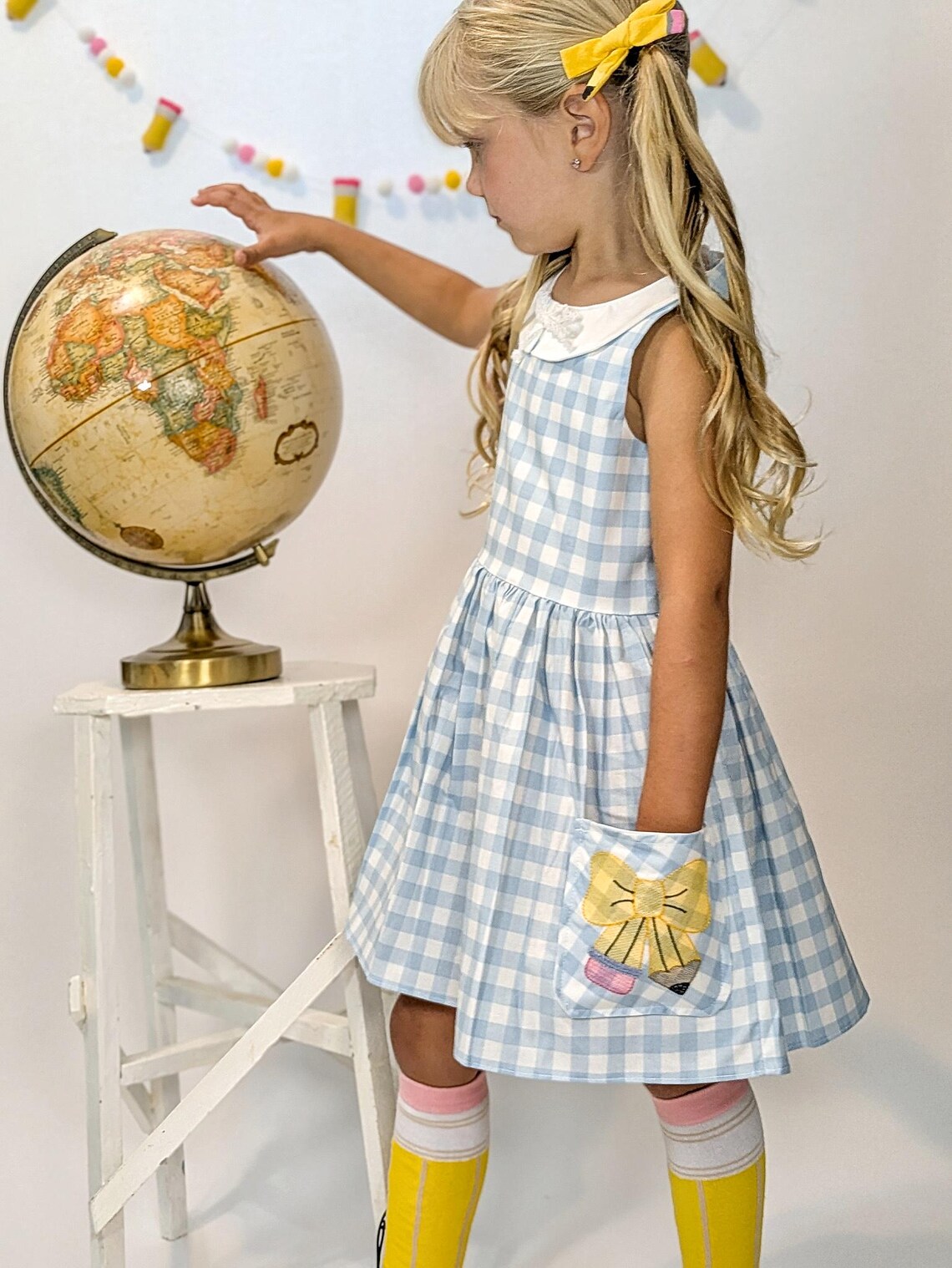 Girl Back to School Dress, Pencil Back to School Dress, Girl Clothing ...