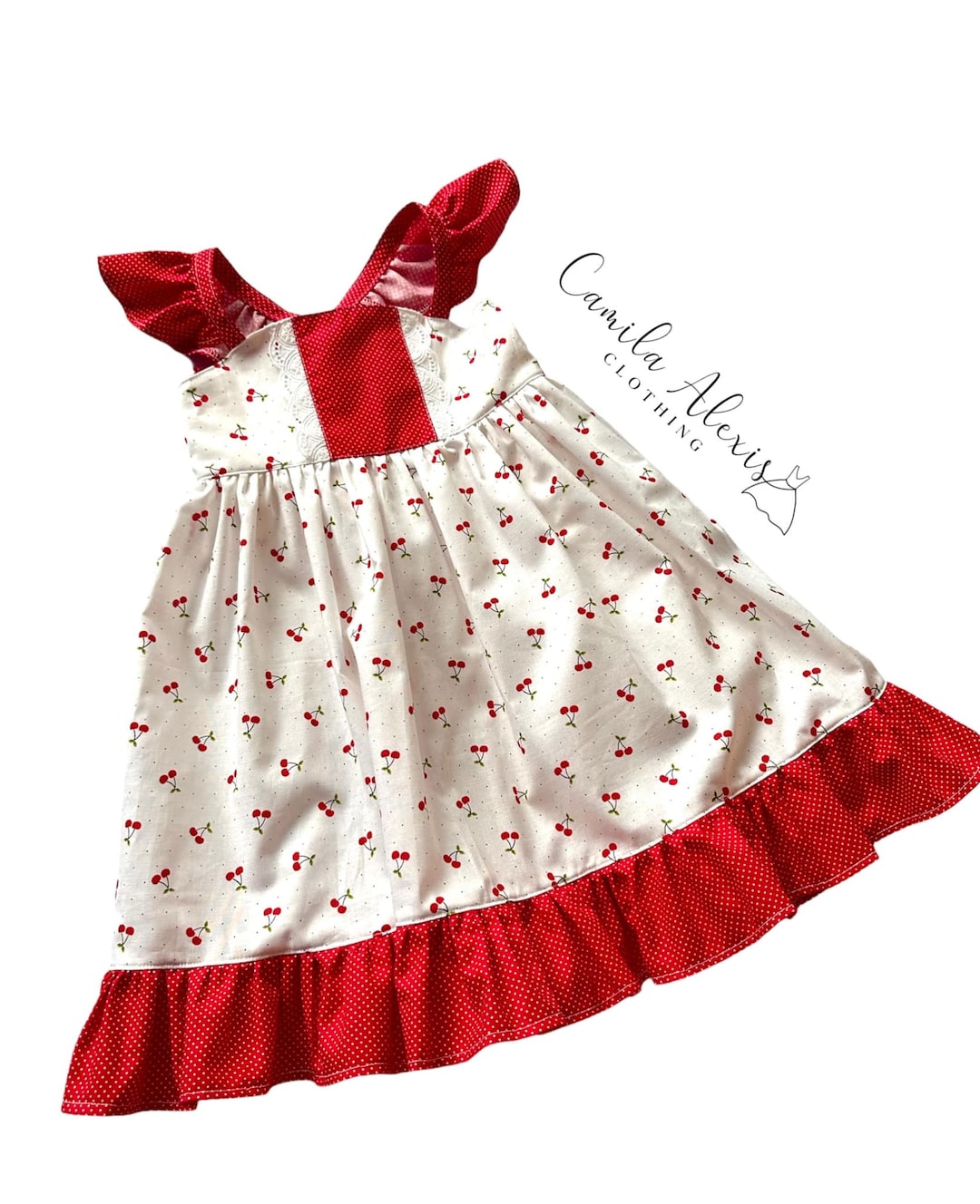 Girls Cherry Dress Girls Clothing Girls Dresses Picnic - Etsy